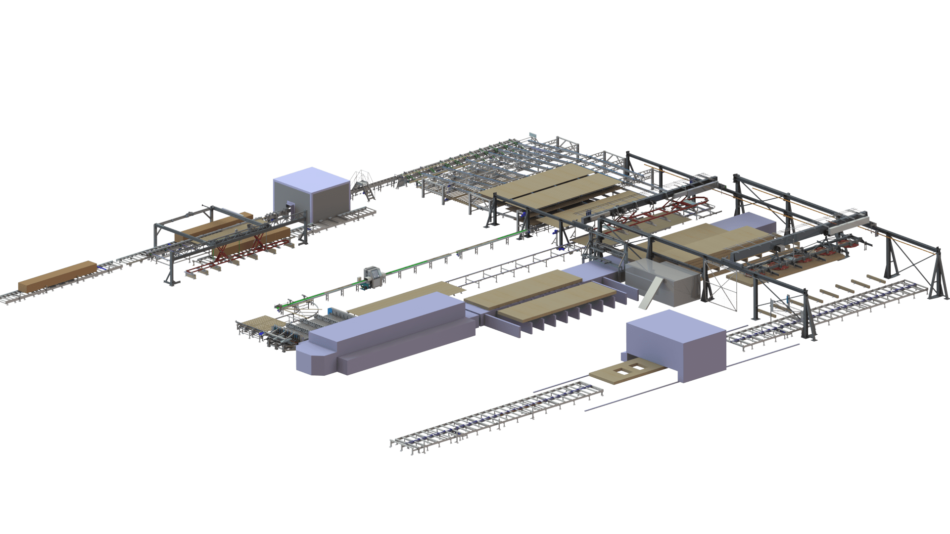 Products for CLT and glulam production and processing in sawmill industry